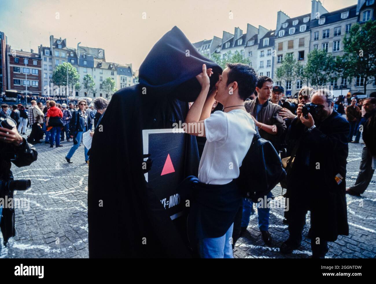 Paris, France, Crowd People, AIDS Activists of Act Up PAris ...