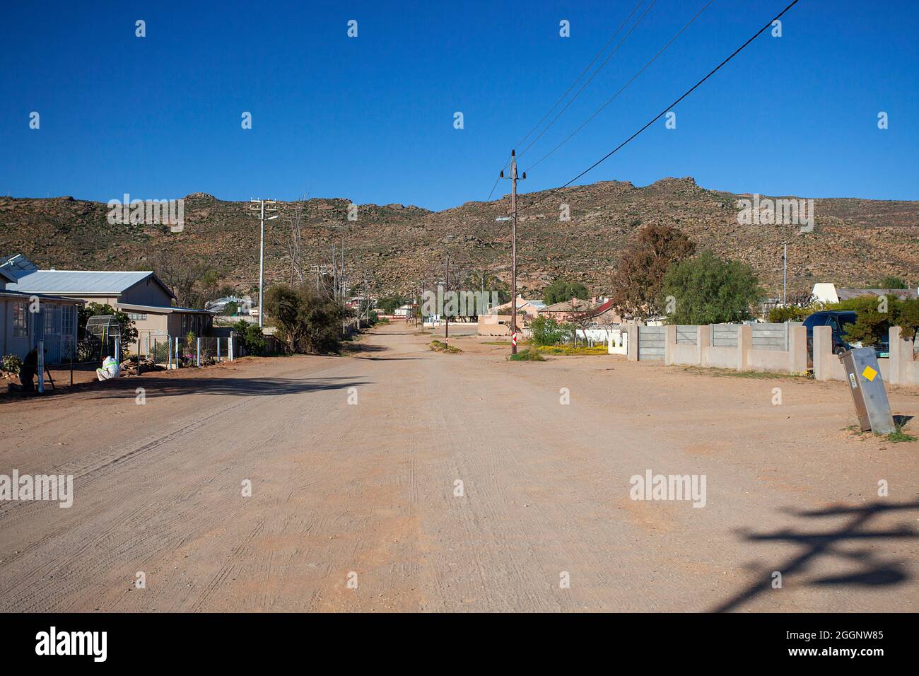 Hibiscus Rd, old house in Okiep, Namaqualand, Northern Cape Stock Photo ...