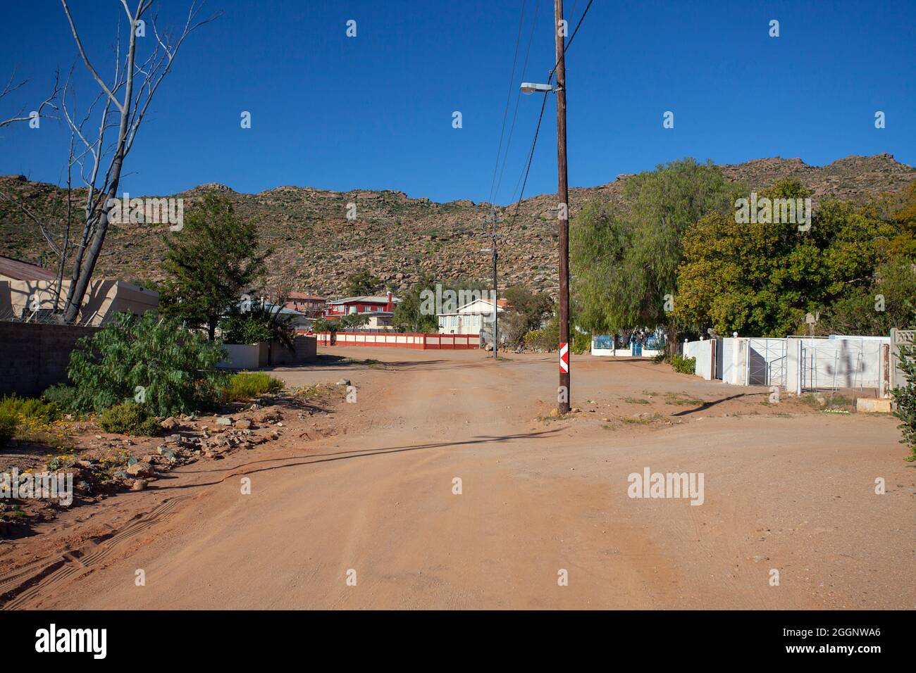 Hibiscus Rd, old house in Okiep, Namaqualand, Northern Cape Stock Photo ...