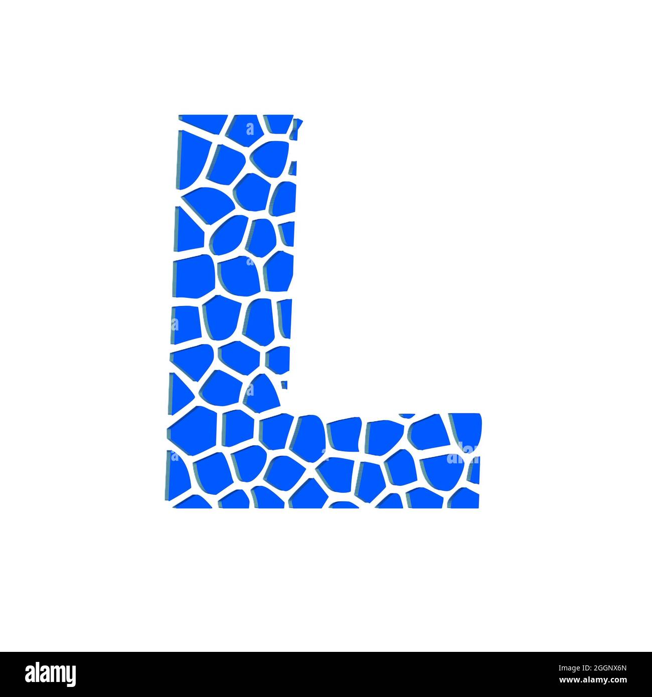 Alphabet capital letter L blue 3D abstract texture beautiful white ...
