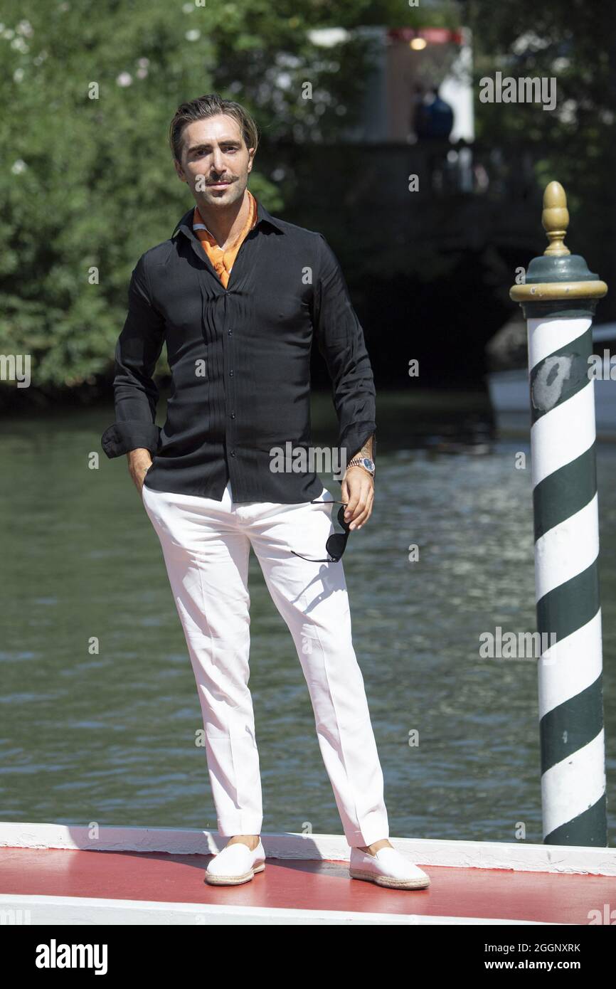 Venice, Italy on September 02, 2021. Kash Amin arriving at the Excelsior Hotel as part of the ...