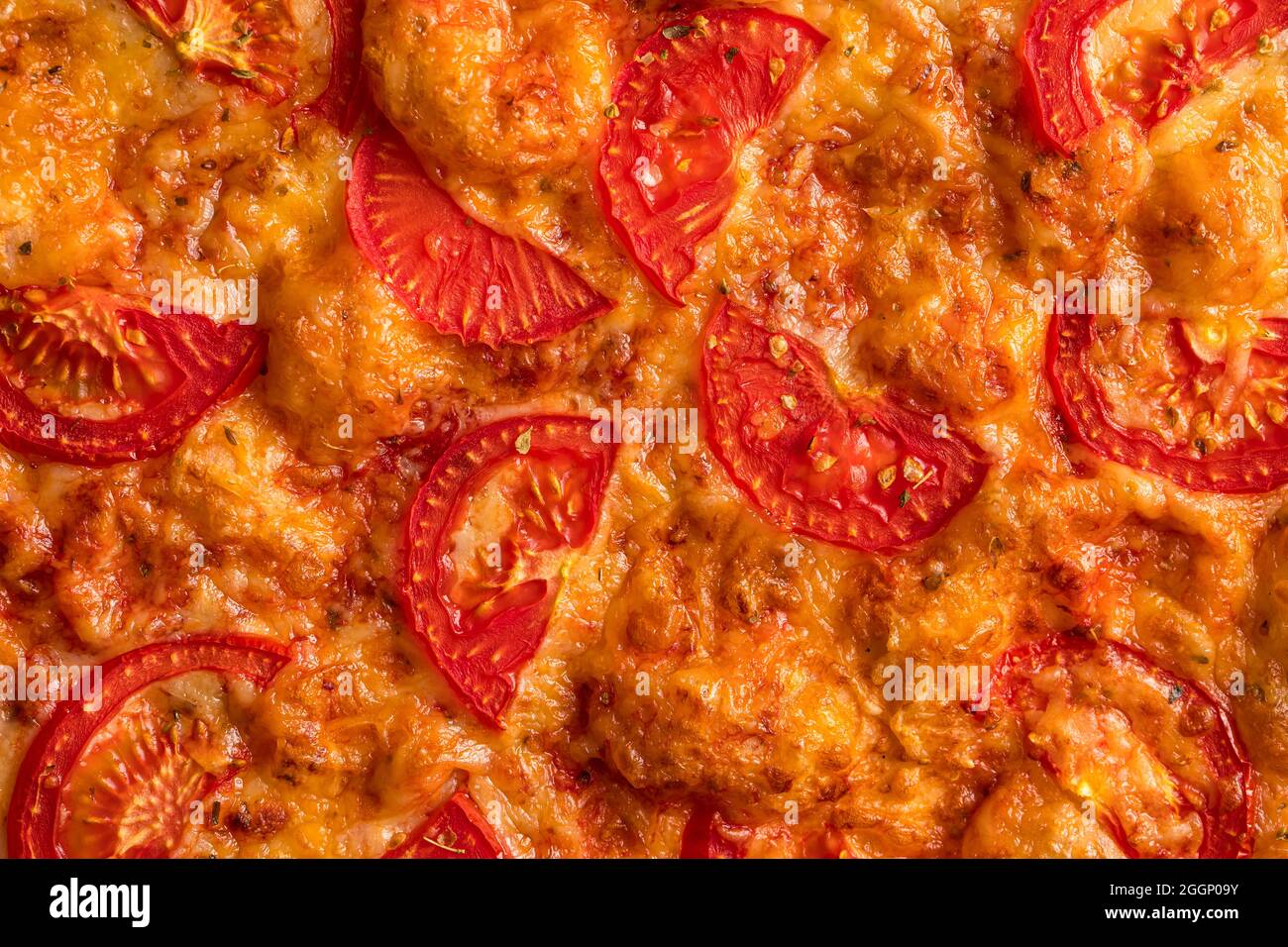 Closeup on baked margherita pizza texture Stock Photo - Alamy