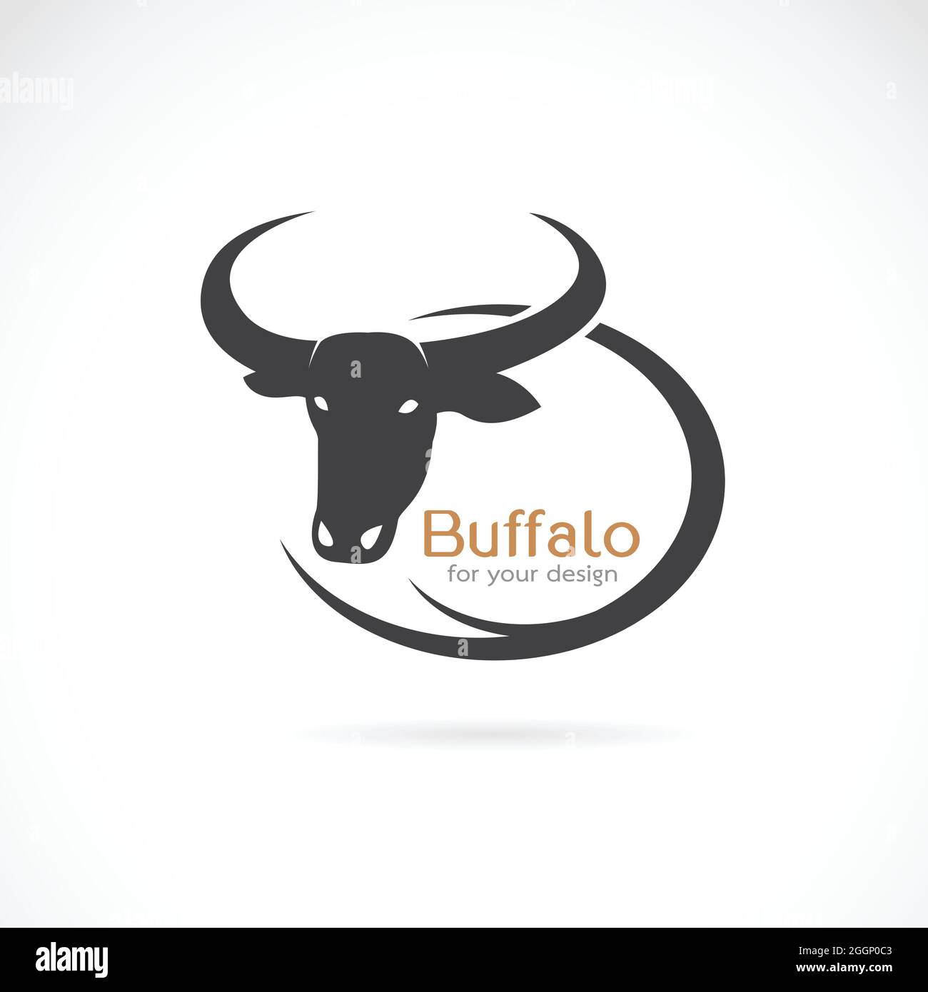 Vector image of a buffalo design on white background. Easy editable ...