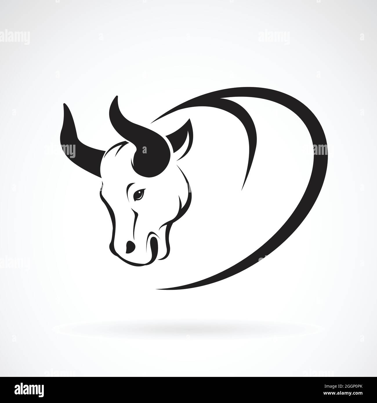 Vector of bull head design on white background, Wild Animals, Vector ...