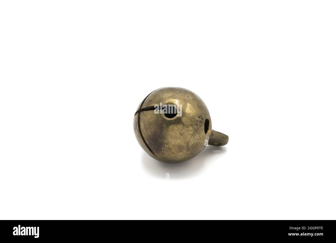 Old gold bell isolated on a white background Stock Photo - Alamy