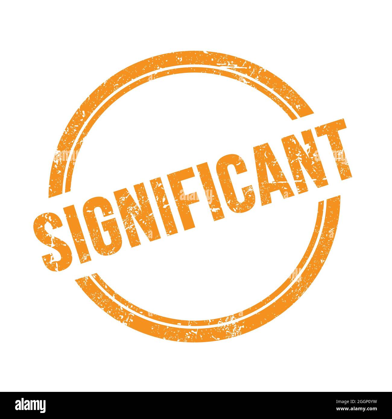 SIGNIFICANT text written on orange grungy vintage round stamp Stock ...