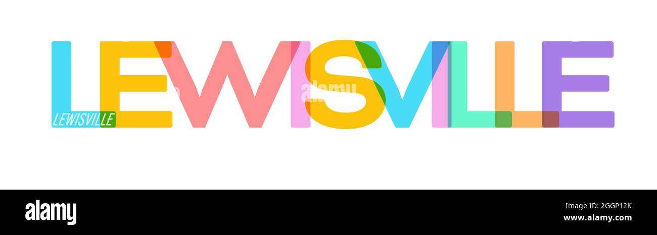LEWISVILLE. The name of the city on a white background. Vector design ...