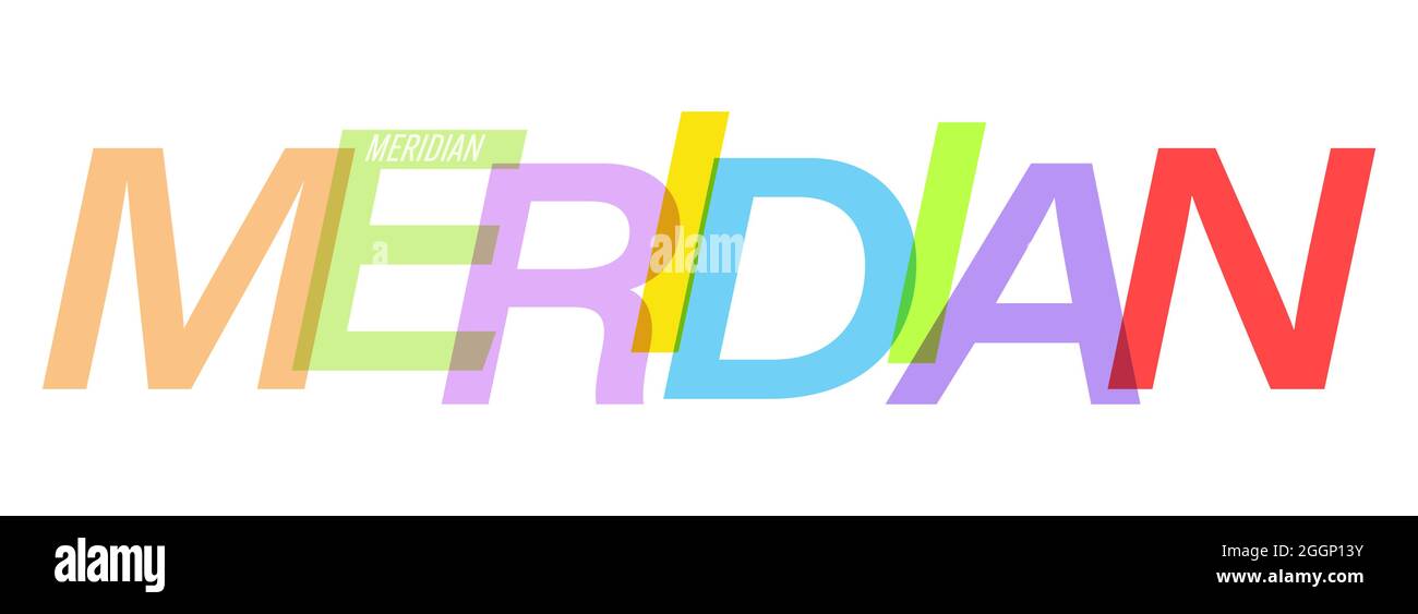 MERIDIAN. The name of the city on a white background. Vector design ...