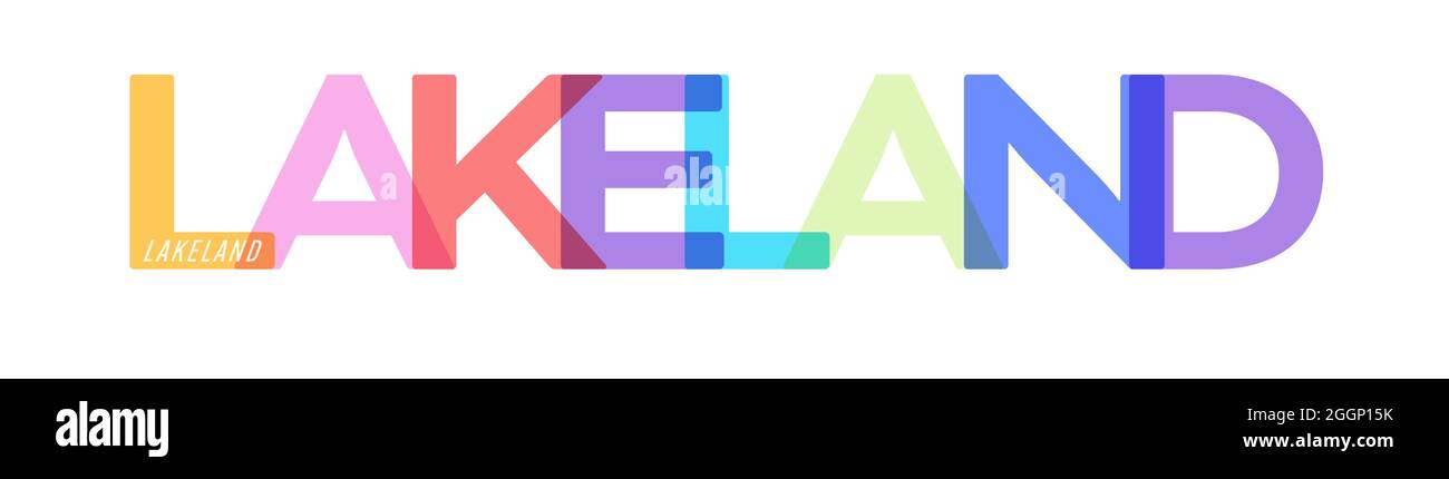 LAKELAND. The name of the city on a white background. Vector design ...