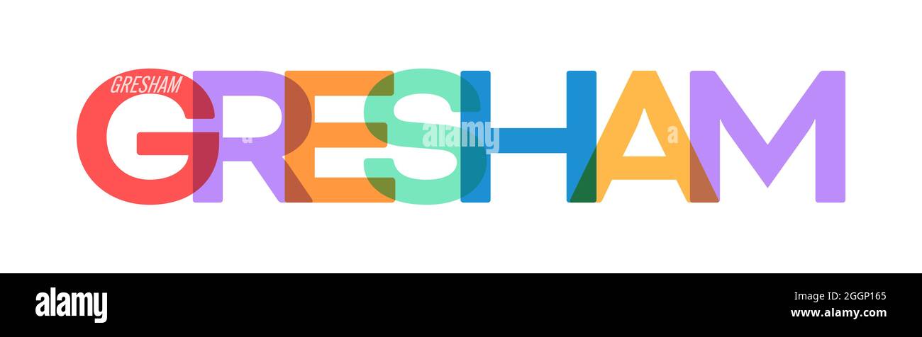 GRESHAM. The name of the city on a white background. Vector design ...