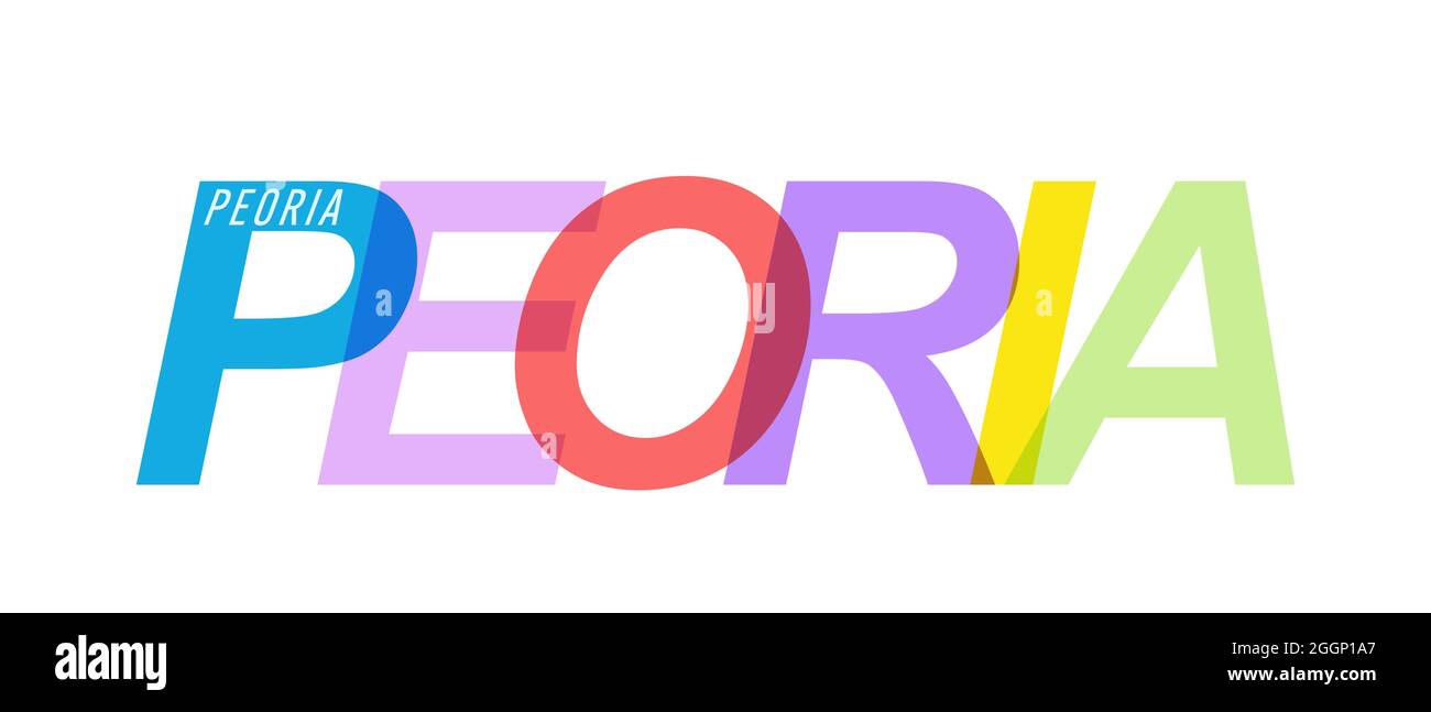 PEORIA. The name of the city on a white background. Vector design ...