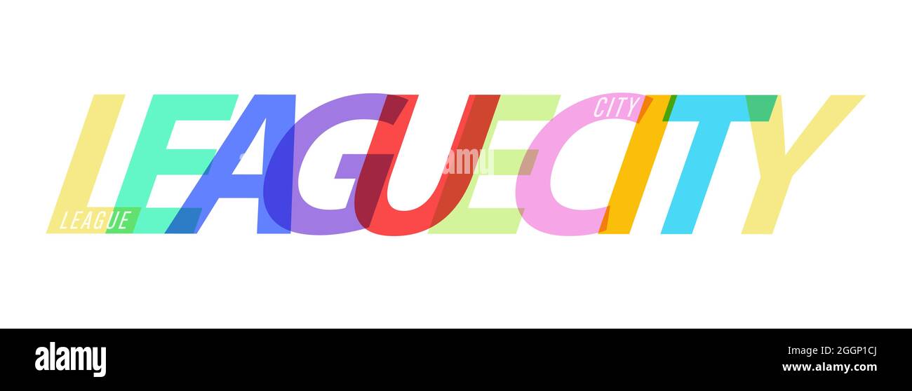 LEAGUE CITY. The name of the city on a white background. Vector design ...