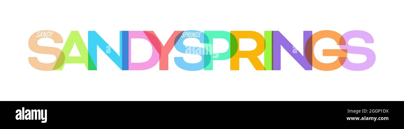 SANDY SPRINGS. The name of the city on a white background. Vector ...