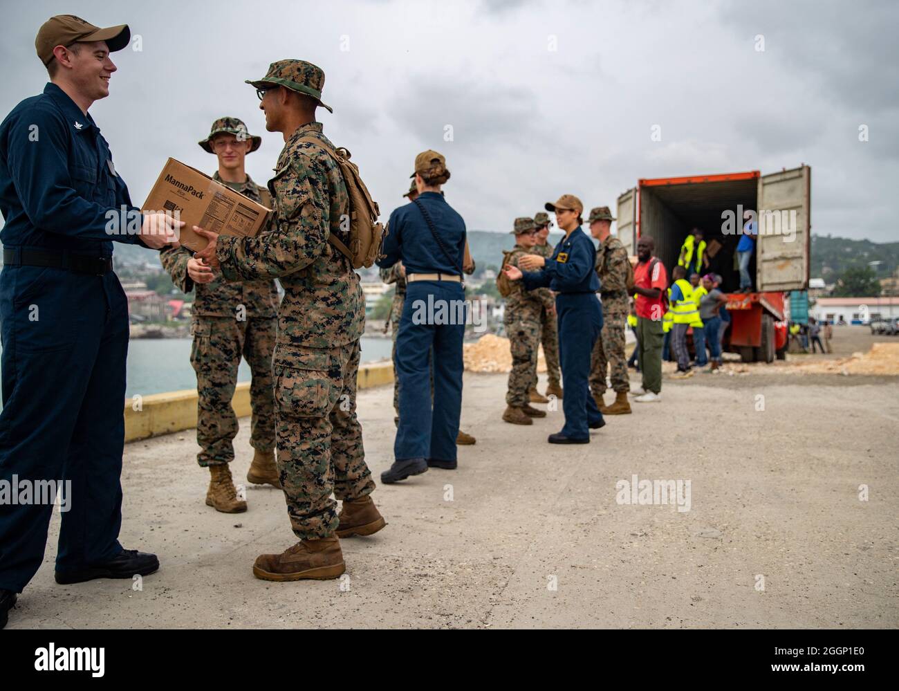 U.S. Marines and Sailors with Joint Task Force-Haiti (JTF-Haiti) and ...