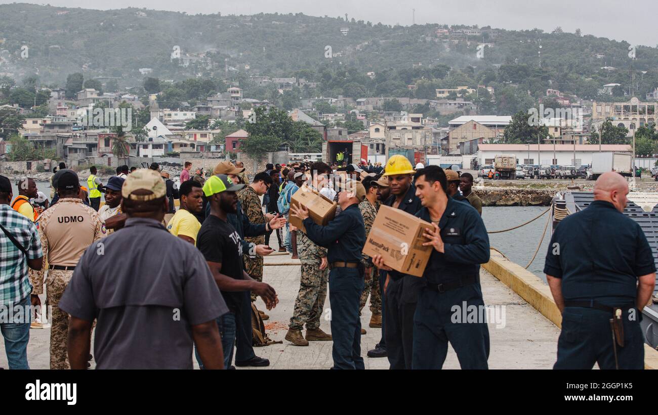 U.S. Marines and Sailors with Joint Task Force-Haiti (JTF-Haiti) and ...