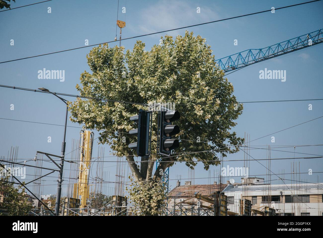 Traffic lights on construction hi-res stock photography and images - Alamy