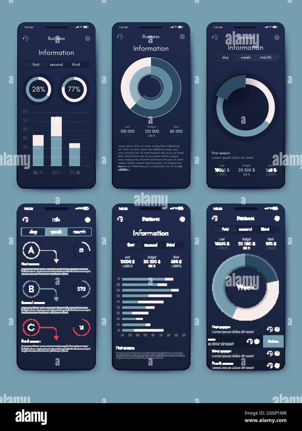 Vector graphics infographics with mobile phone. Template for creating ...