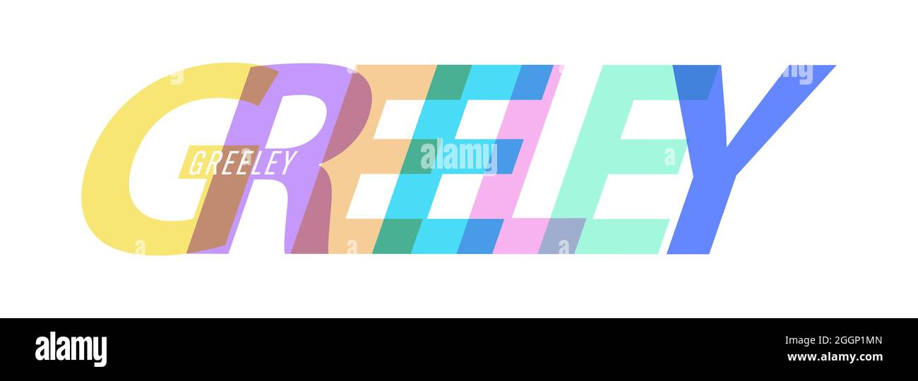 GREELEY. The name of the city on a white background. Vector design ...
