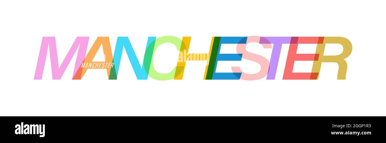 MANCHESTER. The name of the city on a white background. Vector design ...