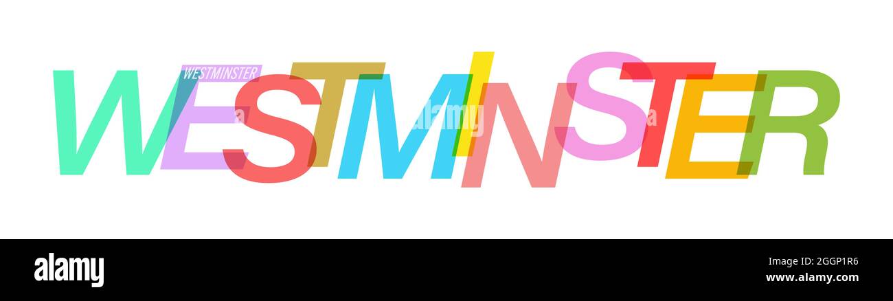 WESTMINSTER. The name of the city on a white background. Vector design ...