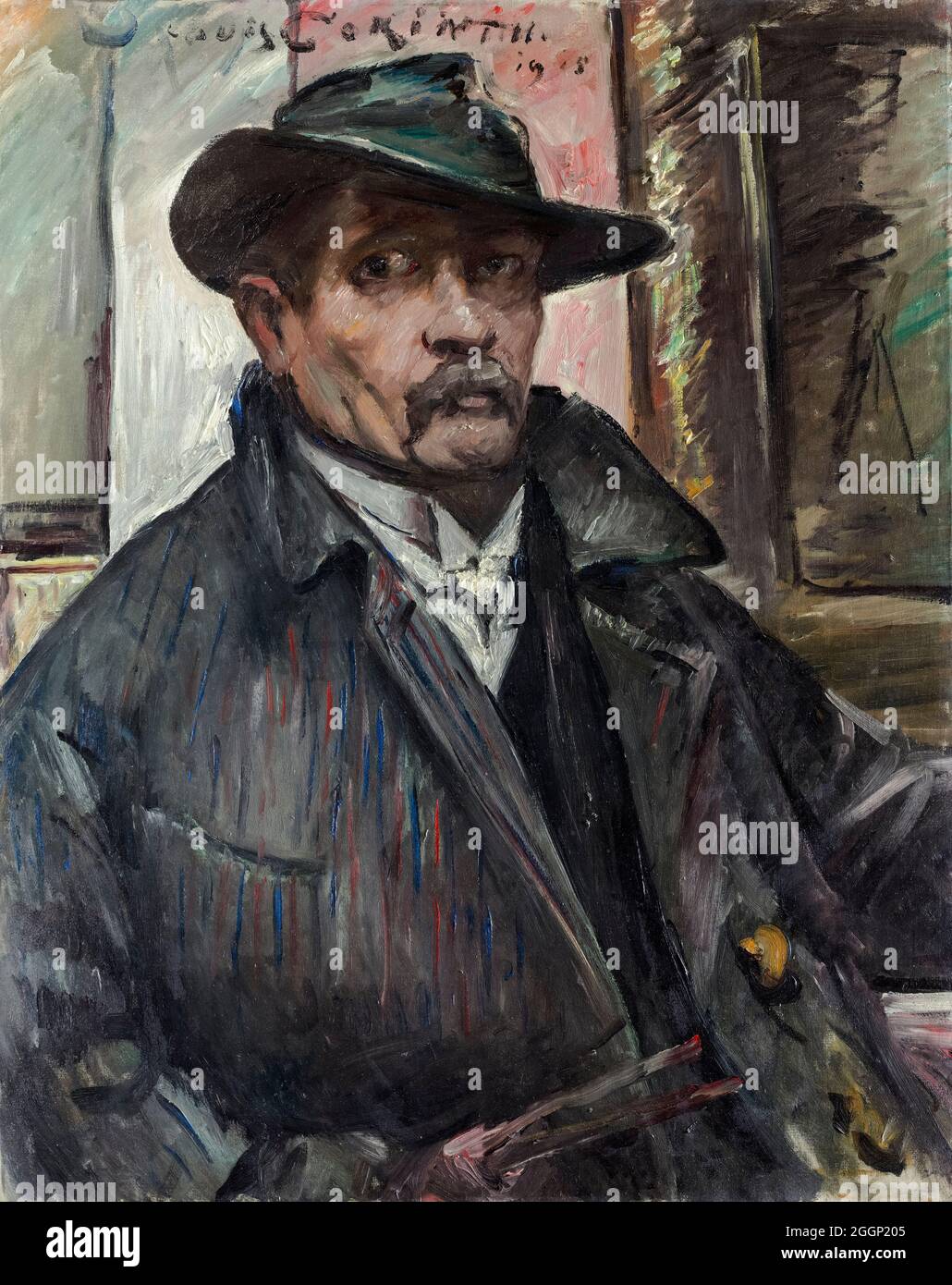 Lovis Corinth (1858-1925), Self portrait with hat and coat, painting ...