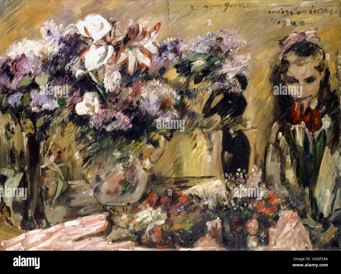 Flowers and Daughter Wilhelmine, portrait painting by Lovis Corinth ...