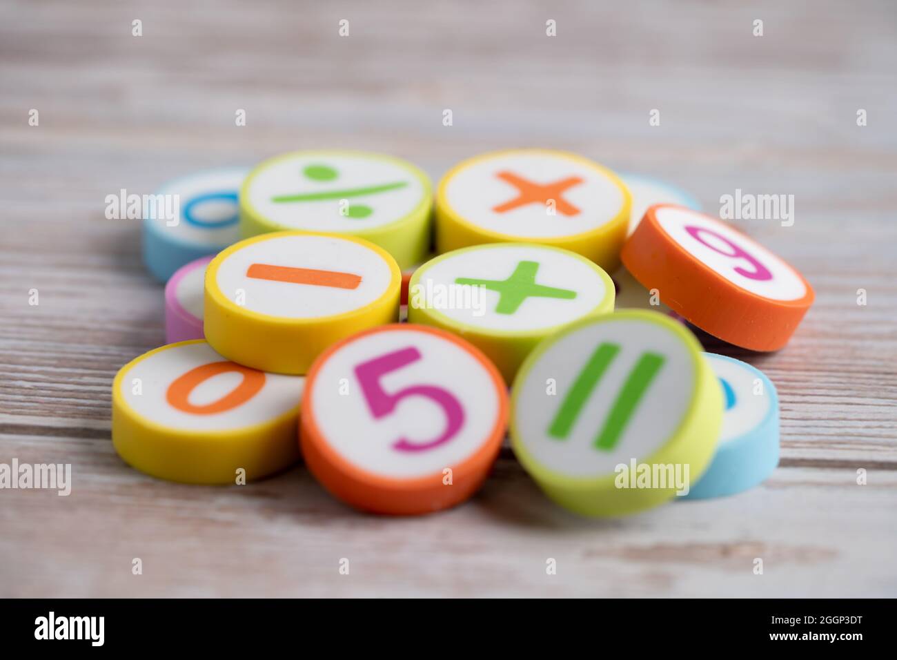 Math number colorful on white background, education study mathematics ...