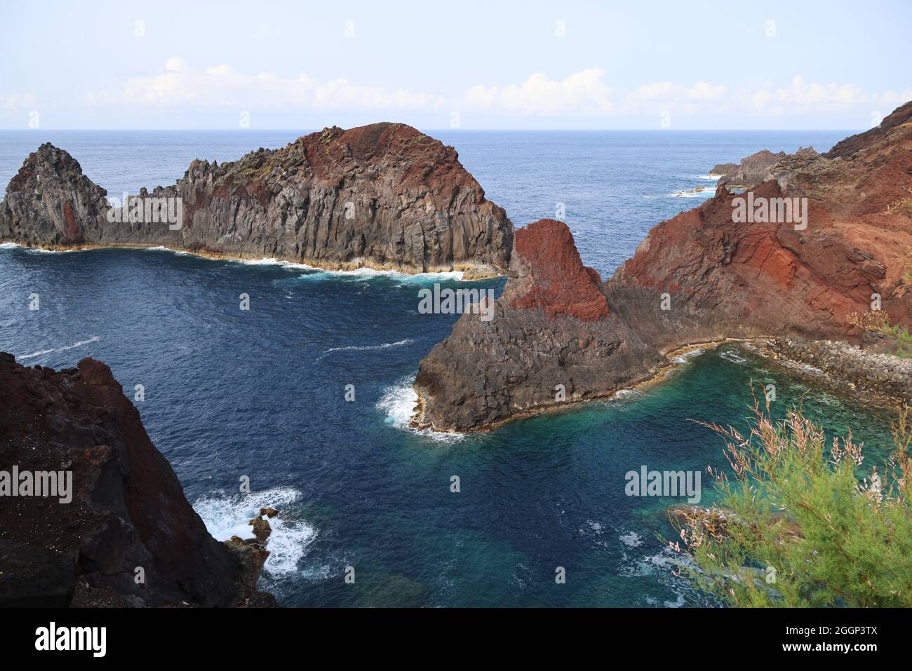 The beautiful colors of the cliffs of Ponta da Barca, Graciosa Island ...