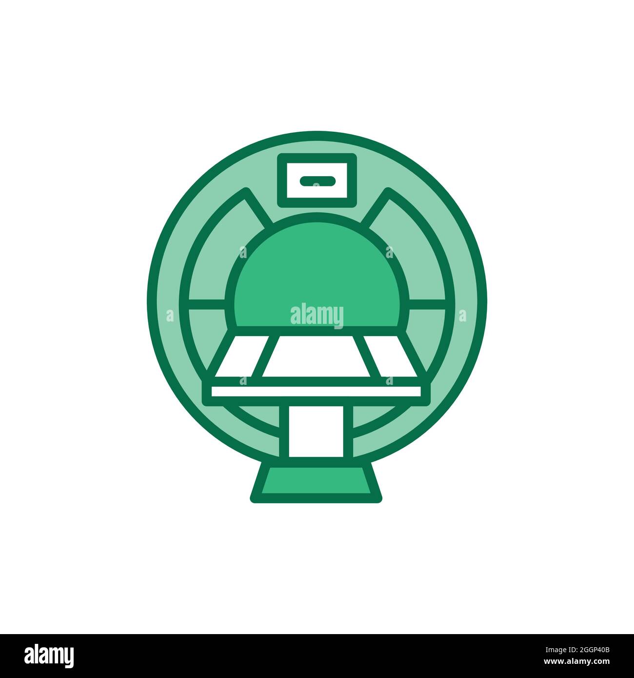 MRI machine scan device line color icon. Isolated vector element ...