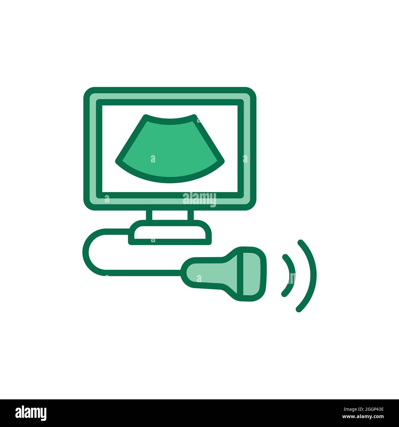 Ultrasonic diagnostic system color line icon. Isolated vector element ...