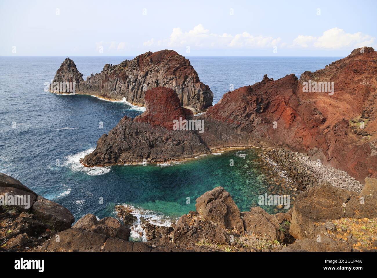 The beautiful colors of the cliffs of Ponta da Barca, Graciosa Island ...
