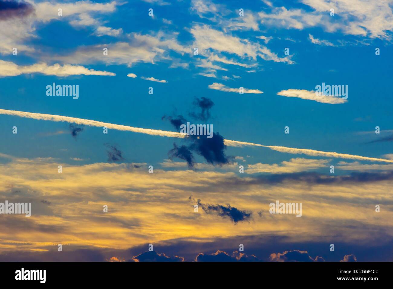 Landscape red purple orange blue pink sunset sky cloud dramatic Stock ...
