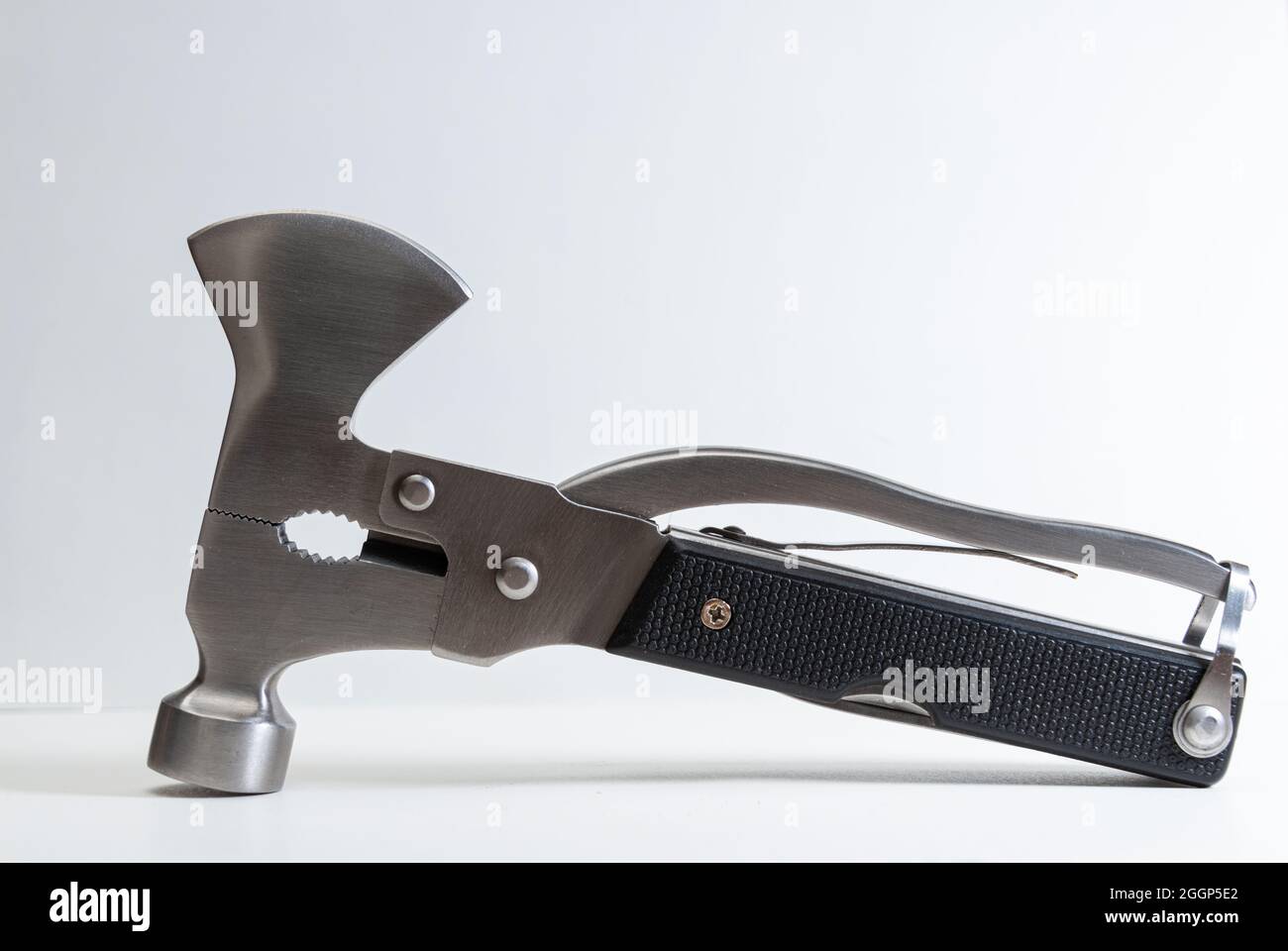 multi purpose tool on white background ,camping and survival tools ...