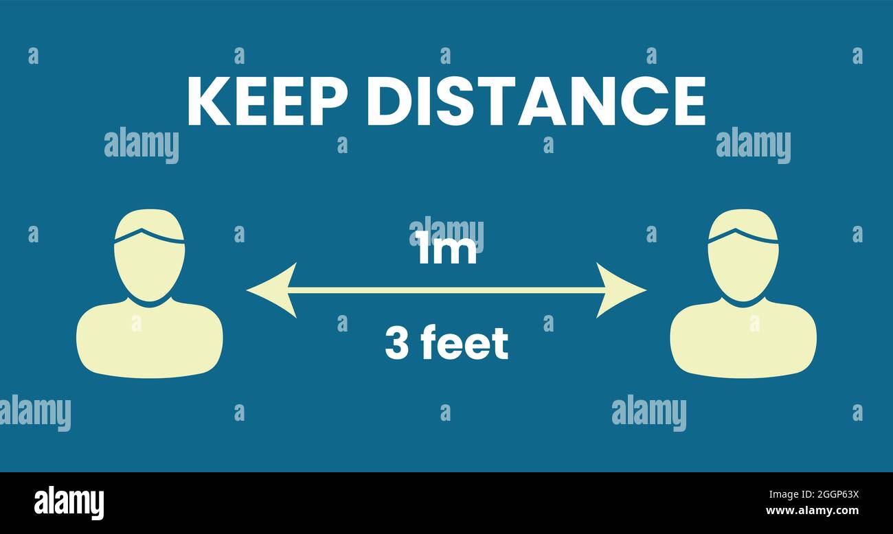 Keep Distance People 1 m or 3 feet Illustration Stock Vector Image ...