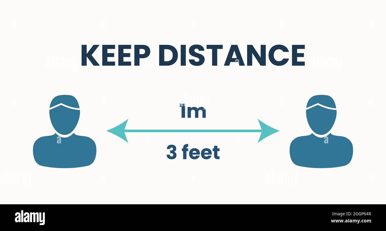 Coronavirus Keep Distance from People Illustration Stock Vector Image ...