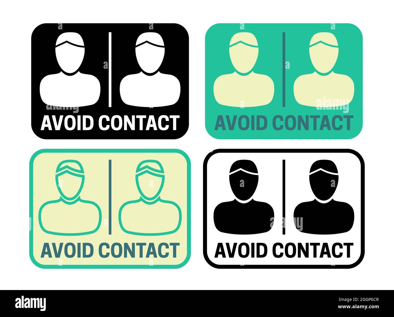 Avoid Contact Icon Set Stock Vector Image & Art - Alamy