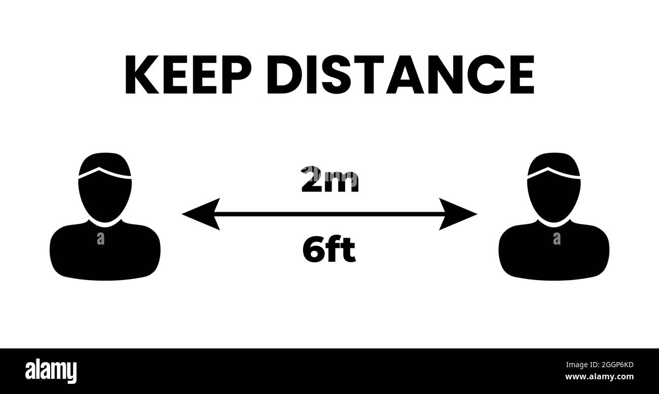 Keep Distance People 2 m or 6 feet Illustration Stock Vector Image ...