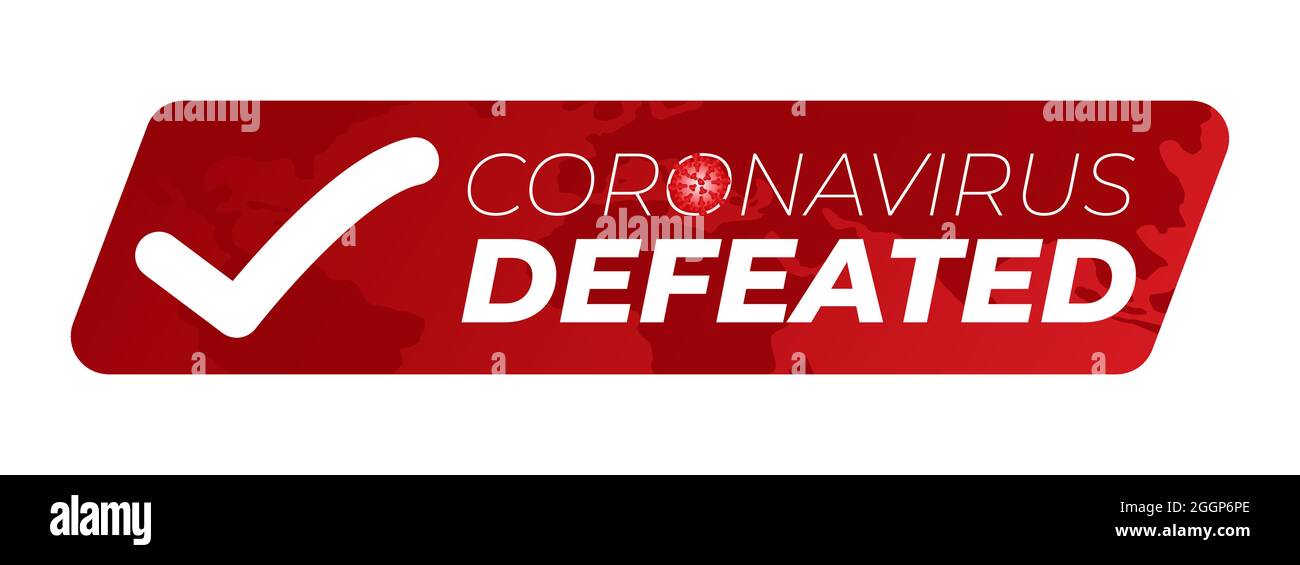 Coronavirus Defeated Illustration Sticker Badge Stock Vector Image ...