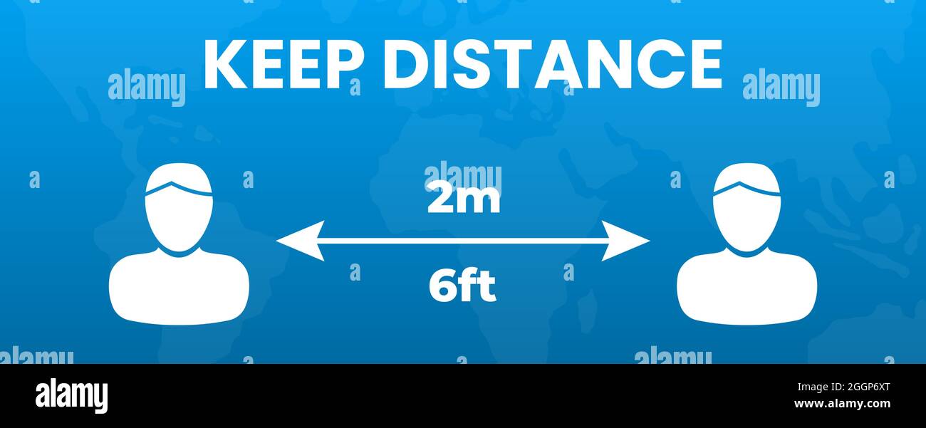 Keep Distance People 2 m or 6 feet Illustration Stock Vector Image ...