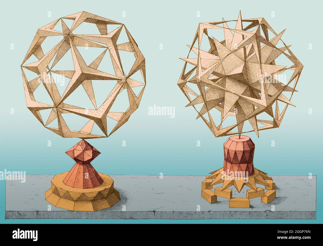 Polyhedral variations based on the five Platonic solids, or 'regular ...