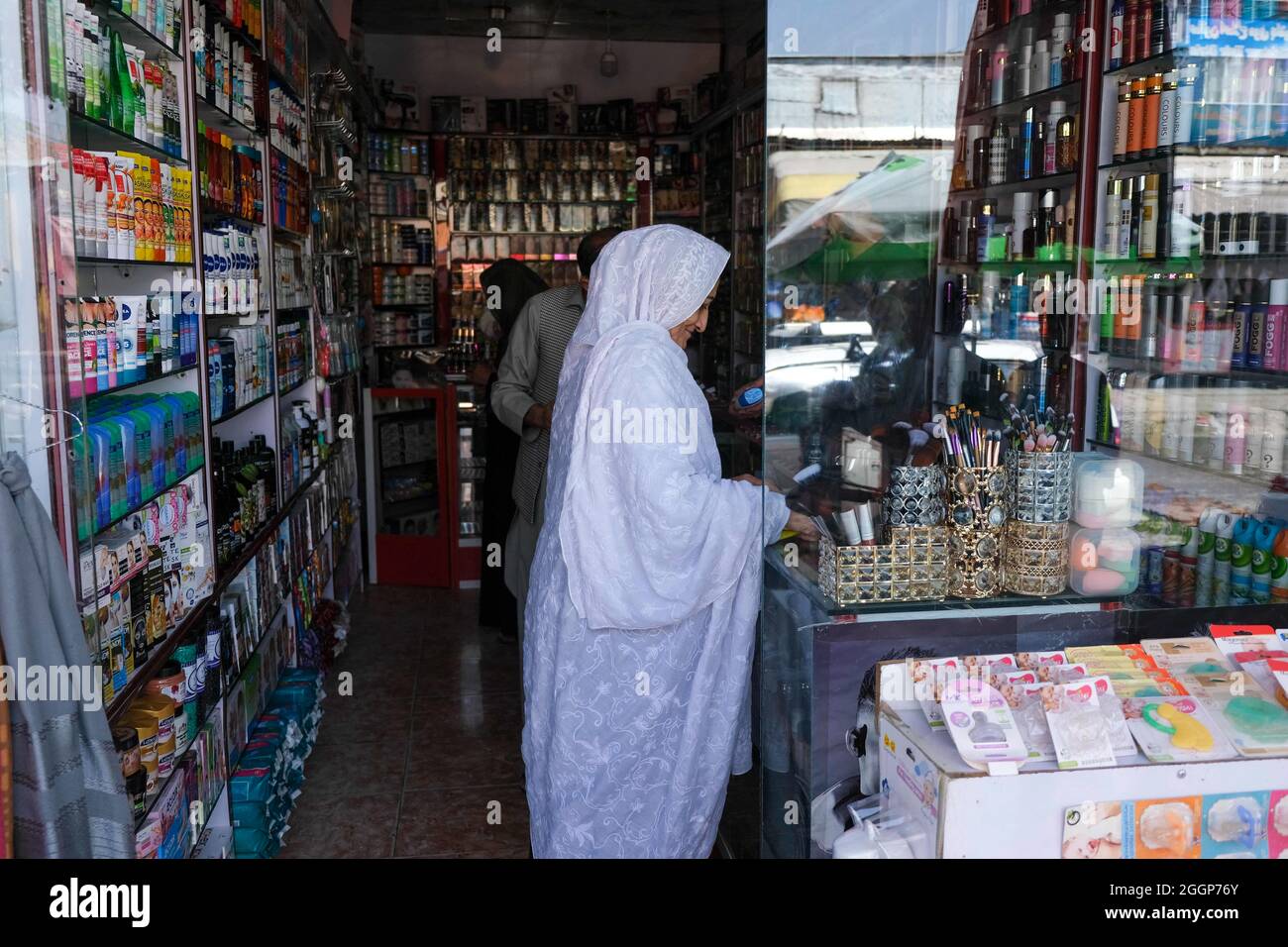 A view of a district bazaar as Afghan people shopping at a district ...