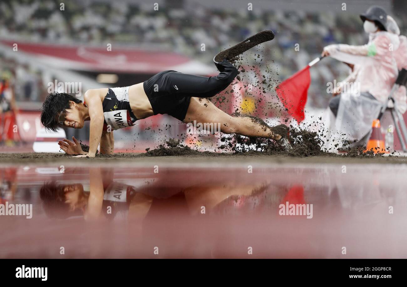 Tomomi Tozawa of Japan competesin the women's T63 long jump final at ...