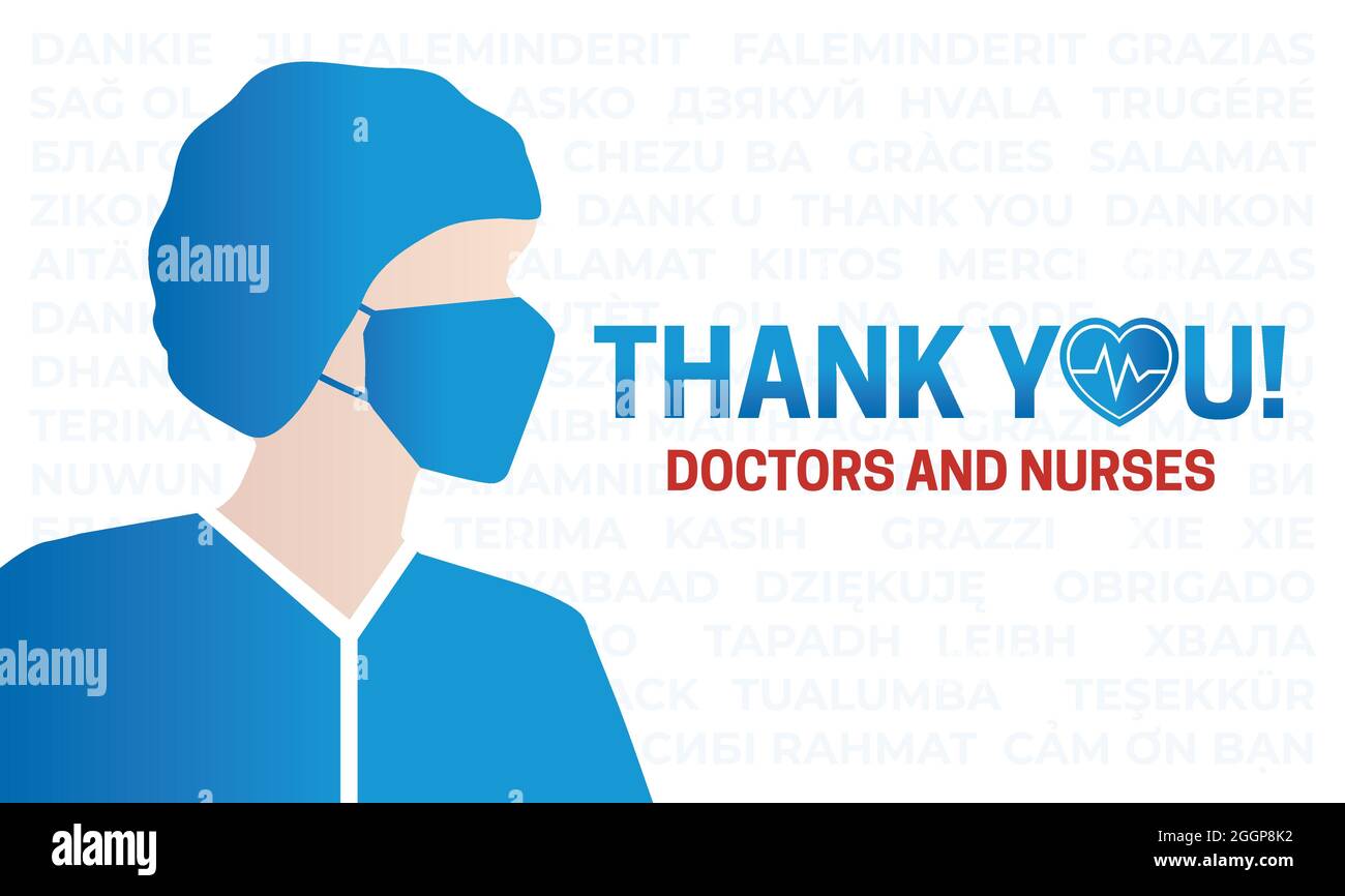 Thank You Doctors and Nurses Illustration Stock Vector Image & Art - Alamy