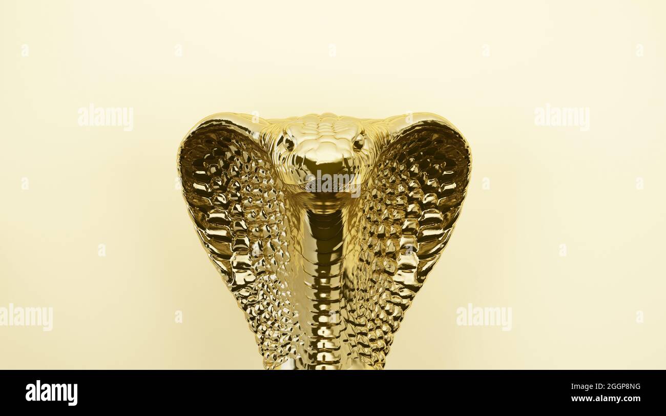 gold metal cobra head. 3d rendering Stock Photo - Alamy