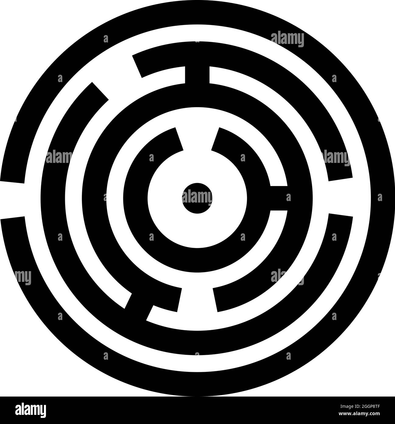 Round labyrinth Circle maze icon black color vector illustration flat style simple image Stock ...