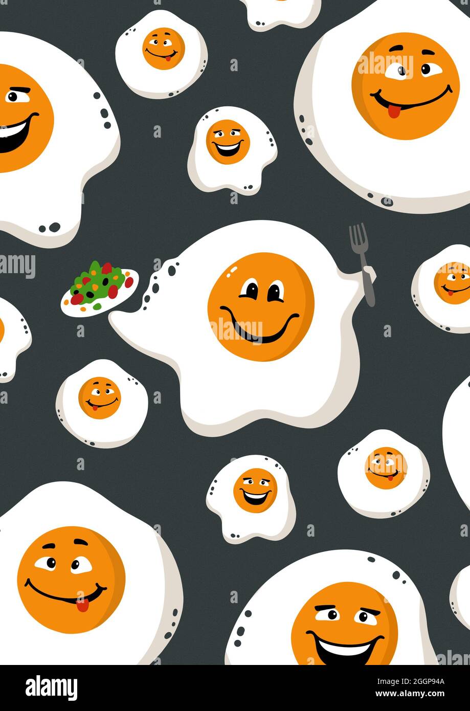 Good morning poster. Funny scrambled eggs. Yolk. Scrambled eggs for ...