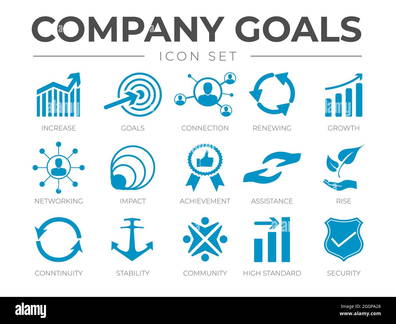 Business Goals Icon Set Stock Vector Image & Art - Alamy