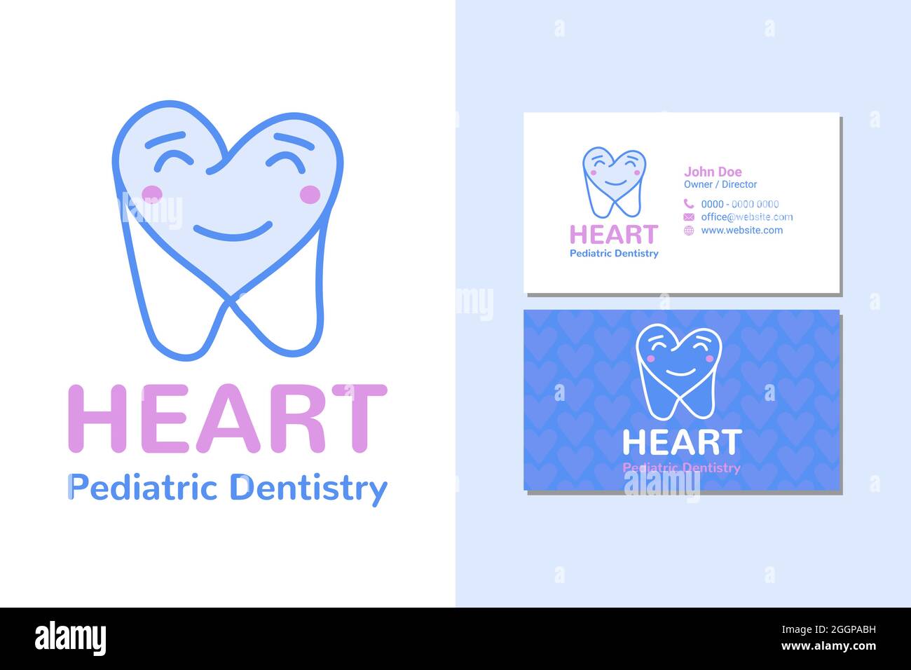 Pediatric Dentistry Logo with Heart and Business Card Stock Vector ...