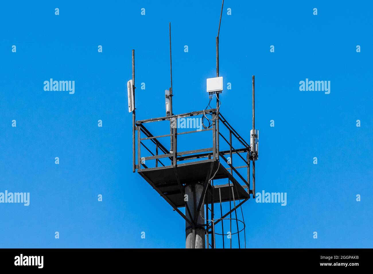 Old steel high-rise outlook tower point architecture view of the open ...