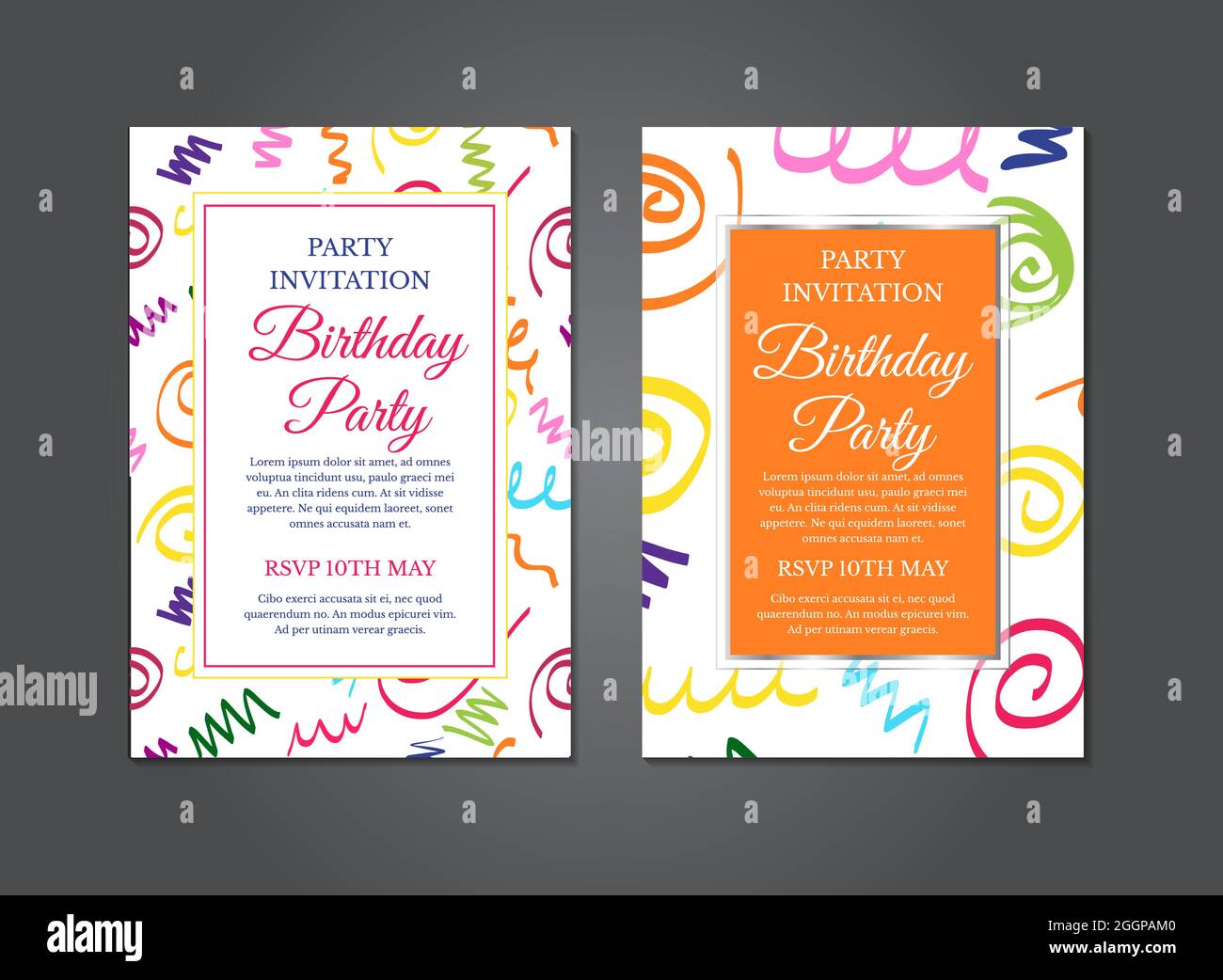 Stylish birthday invitation Stock Vector Images - Alamy
